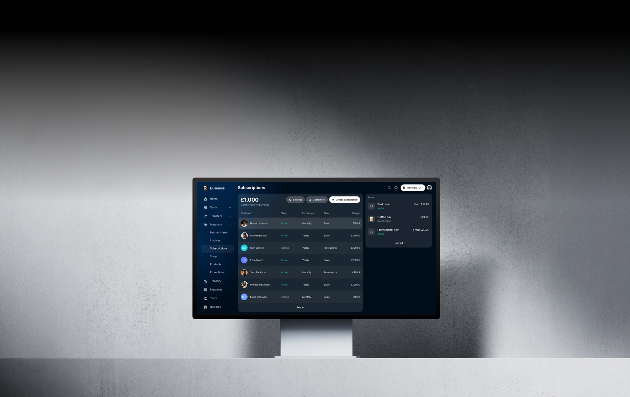 Subscriptions | Revolut Business